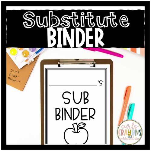 Sub Binder | Editable Sub Binder | Sick Day Sub Binder | TPT