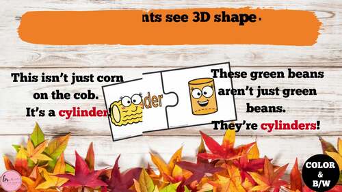 Thanksgivng Math Activity 3D Shapes Puzzles - Thanksgiving Geometry 3D Fall