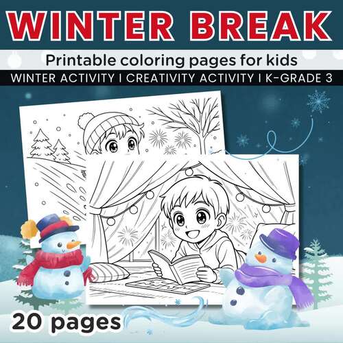 Winter Break Coloring Pages, Winter Creativity Activity, Fun holiday ...