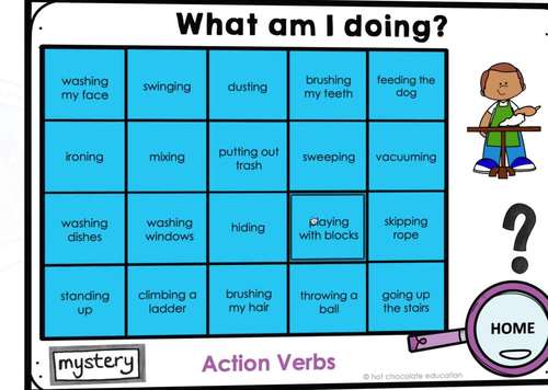 Action Verbs with -ing endings | Present Continuous Mystery Picture ...