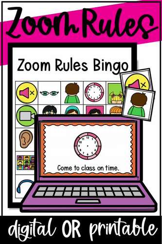 Zoom Rules Bingo Game l Online Class Rules Game by DN Creations | TPT