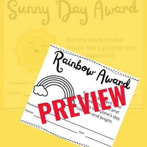 End of Year STUDENT AWARDS Printable Certificates Fun Playful WEATHER ...