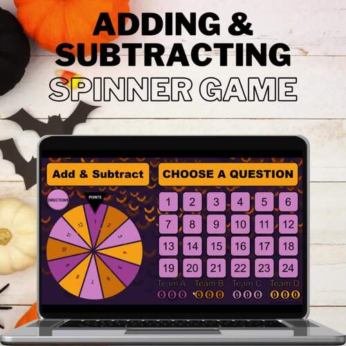 Halloween Math - Addition & Subtraction Spinner Game Digital Activity ...