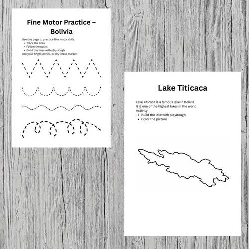 Bolivia Fine Motor Geography Pack | Preschool & Kindergarten | Tracing ...