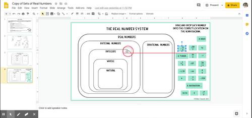 Sets of Real Numbers Digital Math Activity | Middle School or Algebra 1 ...