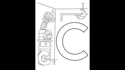 Pre-K Alphabet Practice and Coloring Sheets by Pemberley Printables
