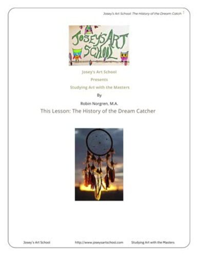 Dream Catcher History Lesson Art Project Self Esteem Lesson Plan Dream Big