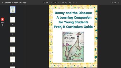 Pre-K Kindergarten Math, Phonics, Copywork - Danny and the Dinosaur