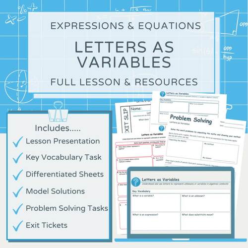 Letters as Variables – Full Lesson with Differentiated Resources ...