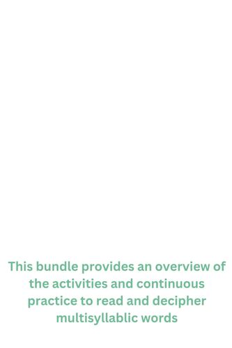 Wilson Step 10: Multisyllabic Word Practice and Activities | TPT