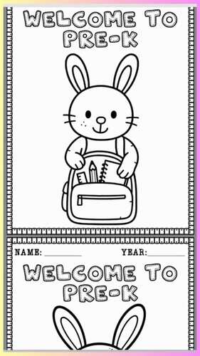 Back to School – Bunny Coloring Pages for Pre-K (9 Pages) by Resources ...