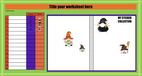 Halloween Gnome Sticker Reveal - Google Sheets Digital Mystery Picture ...