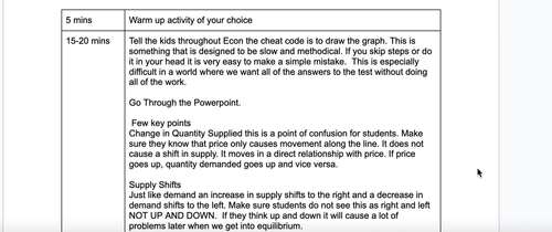 Law of Supply – High School Economics Lesson w/ Notes, Worksheet & Graphing