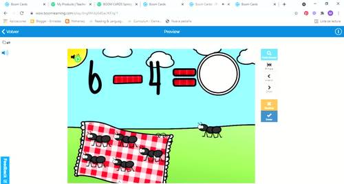 BOOM CARDS Spring: SUBTRACTION | Numbers up to 10 | Math Distance Learning