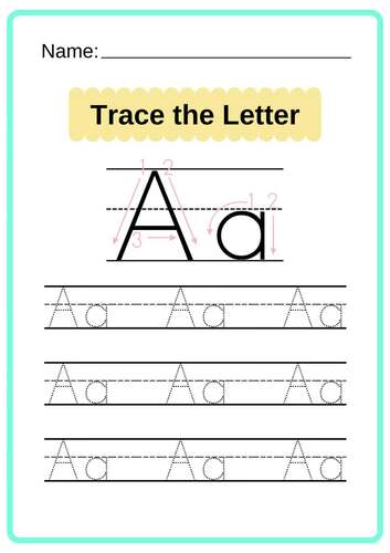 Alphabet Tracing Worksheets by TeacherAcademicAid | TPT