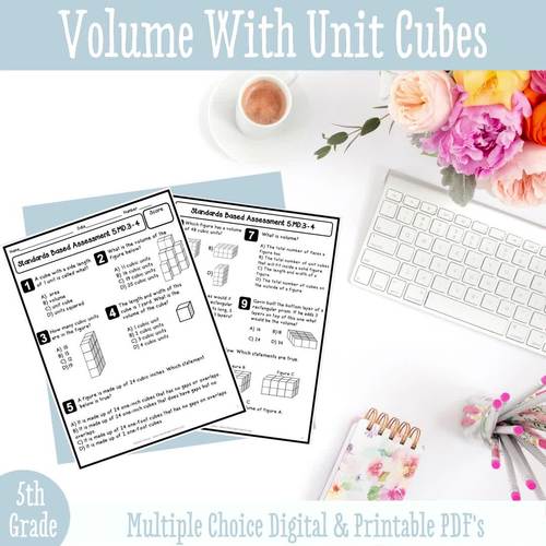 5th Grade Volume Assessment for Google Classroom by Teaching in Room 5