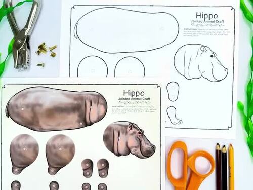 Hippo | Jointed Animal Craft | Articulated Craft | Hippos by Simply ...