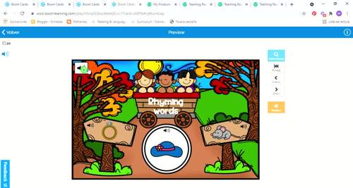 BOOM CARDS FALL: Game for RHYMING | Digital Autumn Distance Learning