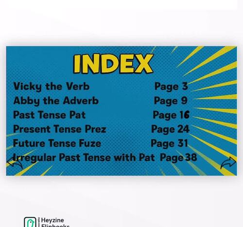 Verbs, Adverbs & Verb Tenses Comic Book Flipbook | Grammar Short Stories