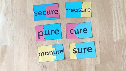 Phonics Word Game ure Trigraph Jigsaw Puzzle Special Education Kindergarten