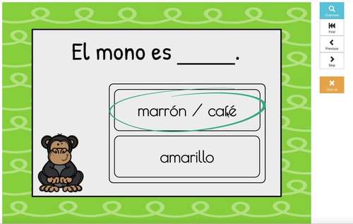 Spanish Boom Cards / Digital Task Cards--Rainforest Animals #2 / Extension