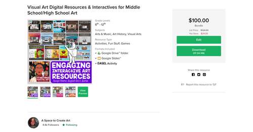*Interactive Digital Lessons for Middle/High School Art: GROWING BUNDLE