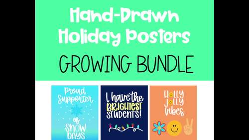 Winter Holiday Posters by FantasticFourTeachers | TPT