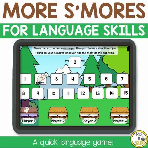 Camping Quick Vocabulary & Grammar Games - Digital Boom Cards by Miss B SLP