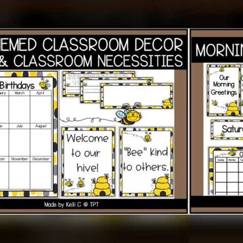 Bee Themed Classroom Décor Bundle Honey Bee Set Back To School by Kelli C