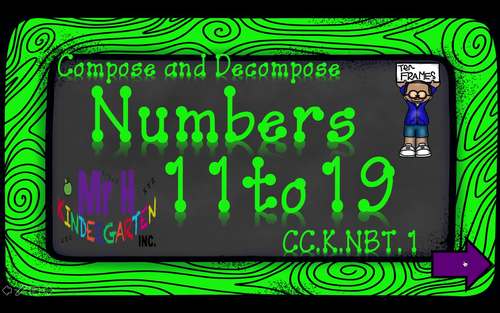 Numbers 11 to 19 Kindergarten Math (Interactive Powerpoint!!) Always $1 ...
