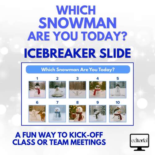 Which Snowman Are You Today? | Winter Icebreaker Slide for Classrooms ...