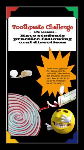 Toothpaste Challenge + Words Matter Student Created Posters (SE-Learning)