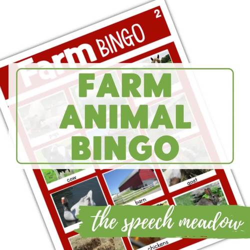 Farm Bingo to Build Vocabulary, Describing Skills, Inferencing, & More