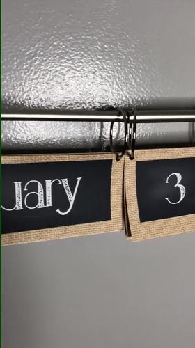 Spanish Chalkboard on Vintage Map Classroom Decor Flip Calendar Display