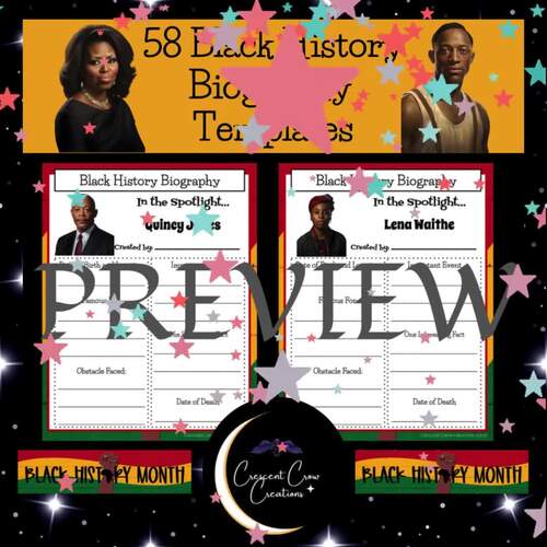 58 Black History Biography Templates Research Writing Project | TPT