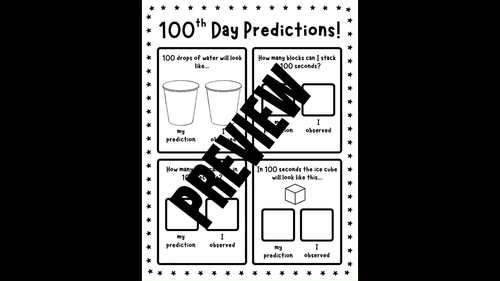 100th Day of School-No Prep 100th Day Activities-Crowns, Writing, Snack Mix