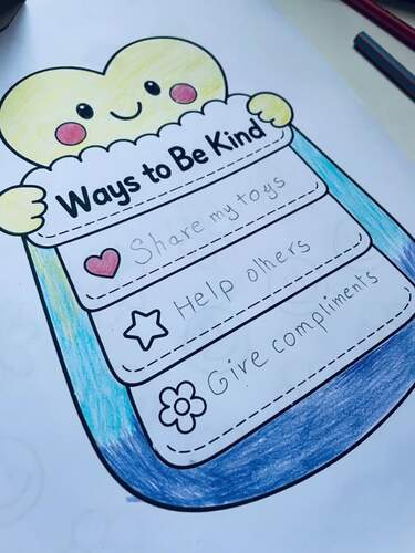 Kindness Craft Activity, SEL Bulletin Board,Kindness Writing Craft