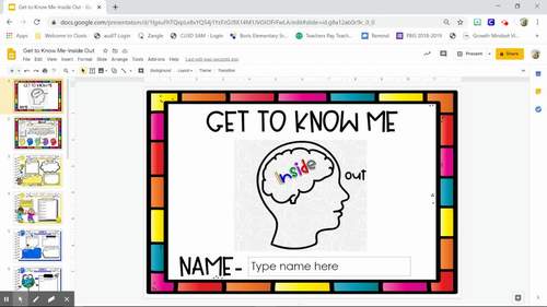 Back to School Activity- Get to Know Me Inside Out- Digital Resource