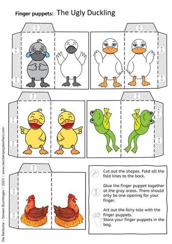 The ugly Duckling - Fairy Tales- finger puppets - Hans Christian Andersen