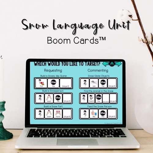 Snow Language Activities No Prep Speech Therapy Boom Cards™ | TPT