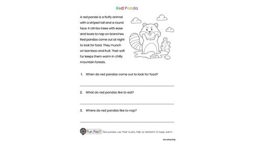 Non-Fiction Reading | Wild Animals | Short Texts and Questions | TPT