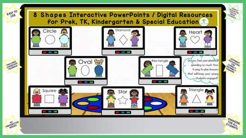 8 Shapes Bundle: Interactive PowerPoints/Digital Resource Prek, TK, K ...