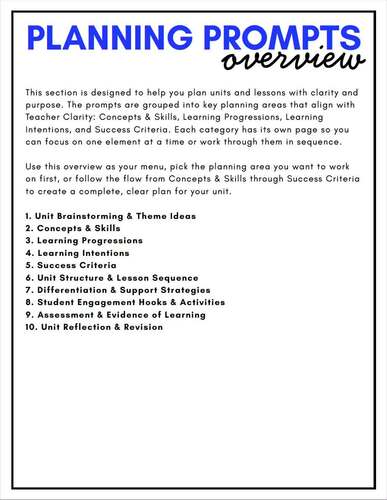 AI Teacher Toolkit | AI Planning Prompts | Unit Planning Prompts for ...