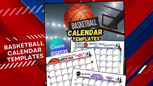Basketball Season Calendar Template | Editable Practice & Game Schedule