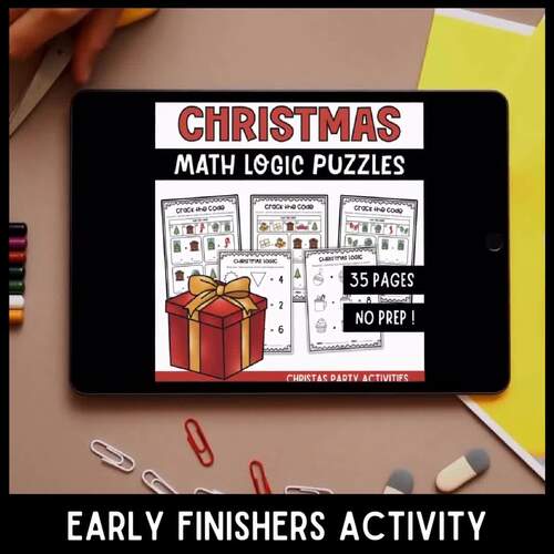 Christmas Kindergarten Math Logic Puzzles for Enrichment & Brain Teasers