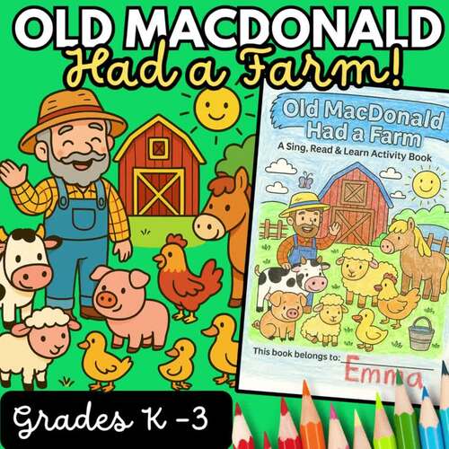Old MacDonald Had a Farm Worksheet Pack | Preschool Farm Activities Old ...