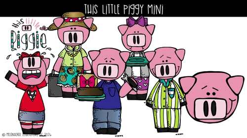 This Little Piggy clip art, literature, nursery rhyme COMBO PACK