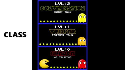 Pacman Theme Noise Level Chart by Rapid Resources | TpT