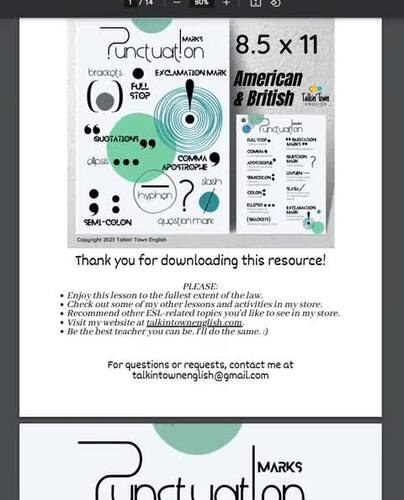 Punctuation Symbols Posters for British and American English Grammar ...