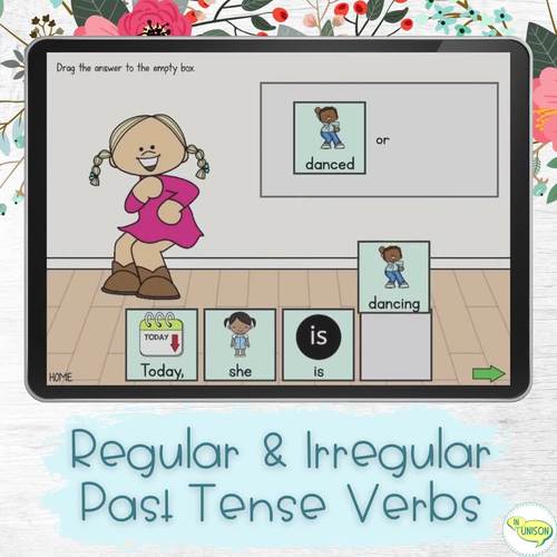 Regular and Irregular Past Tense Verbs Boom Cards™ with Animated GIFs